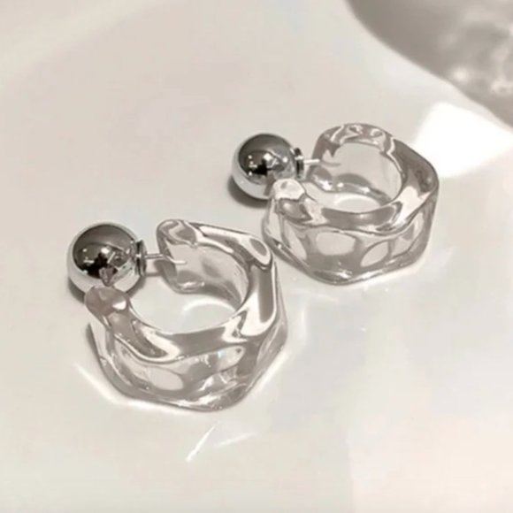 Zara | Jewelry | Zara Acrylic Transparent See Through Hoop Earrings ...